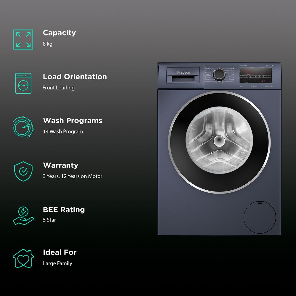 Buy Bosch 8 Kg 5 Star Inverter Fully Automatic Front Load Washing ... Buy Bosch 8 Kg 5 Star Inverter Fully Automatic Front Load Washing ...